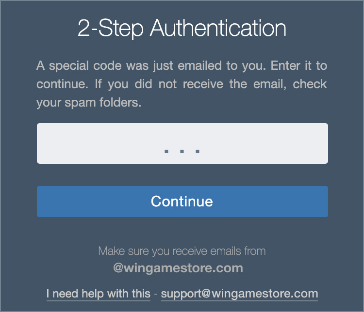 2-Step Authentication – GameStore Support